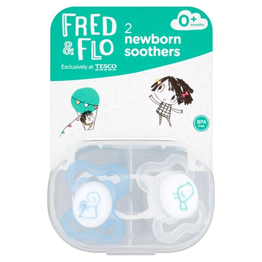 Fred & Flo Newborn Soothers 2 Pack - Tesco Groceries