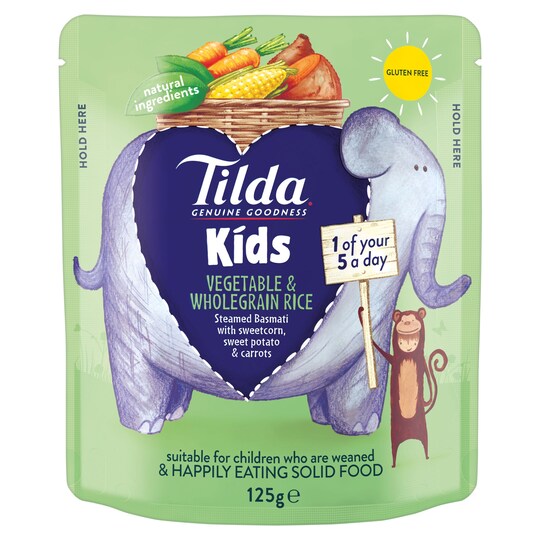 Tilda Kids Vegetable & Wholegrain Rice 125G - Tesco Groceries
