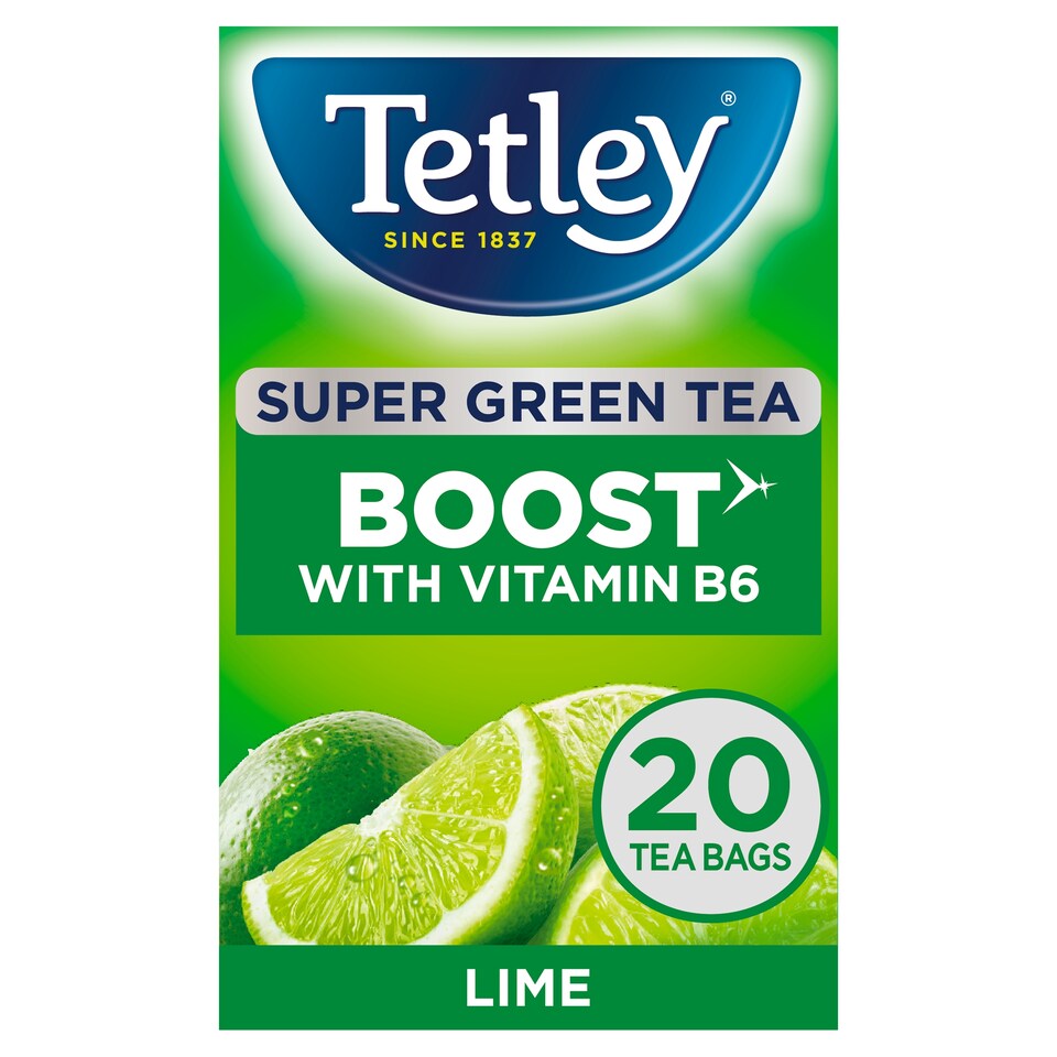 Tetley Super Green Boost Lime 20S 40G - Tesco Groceries