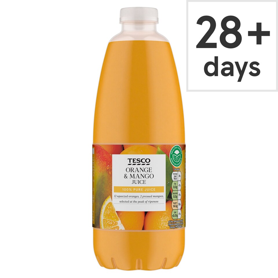 Tesco 100% Squeezed & Pressed Orange & Mango Juice 1 Litre - Tesco ...