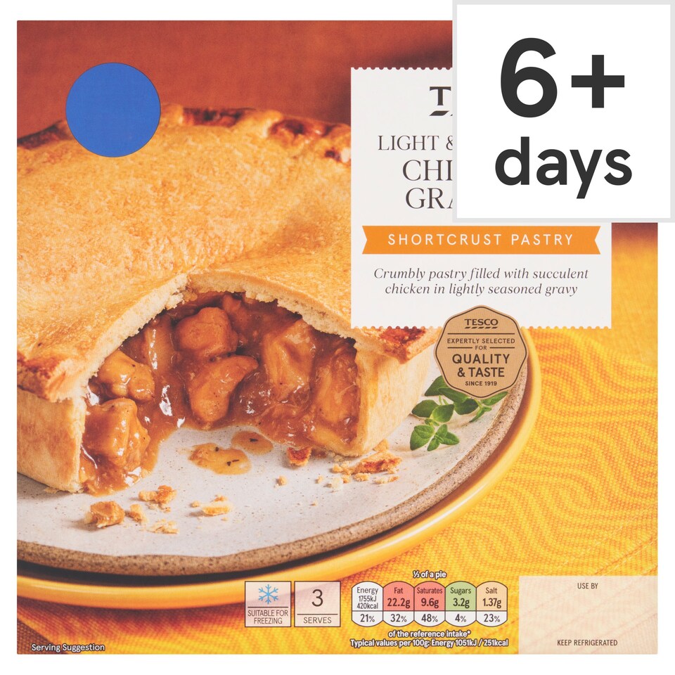 Tesco Chicken & Gravy Shortcrust Pastry Pie 500G - Tesco Groceries