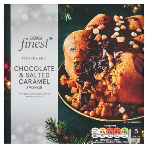 Tesco Finest Chocolate & Caramel Sponge 500g - Tesco Groceries