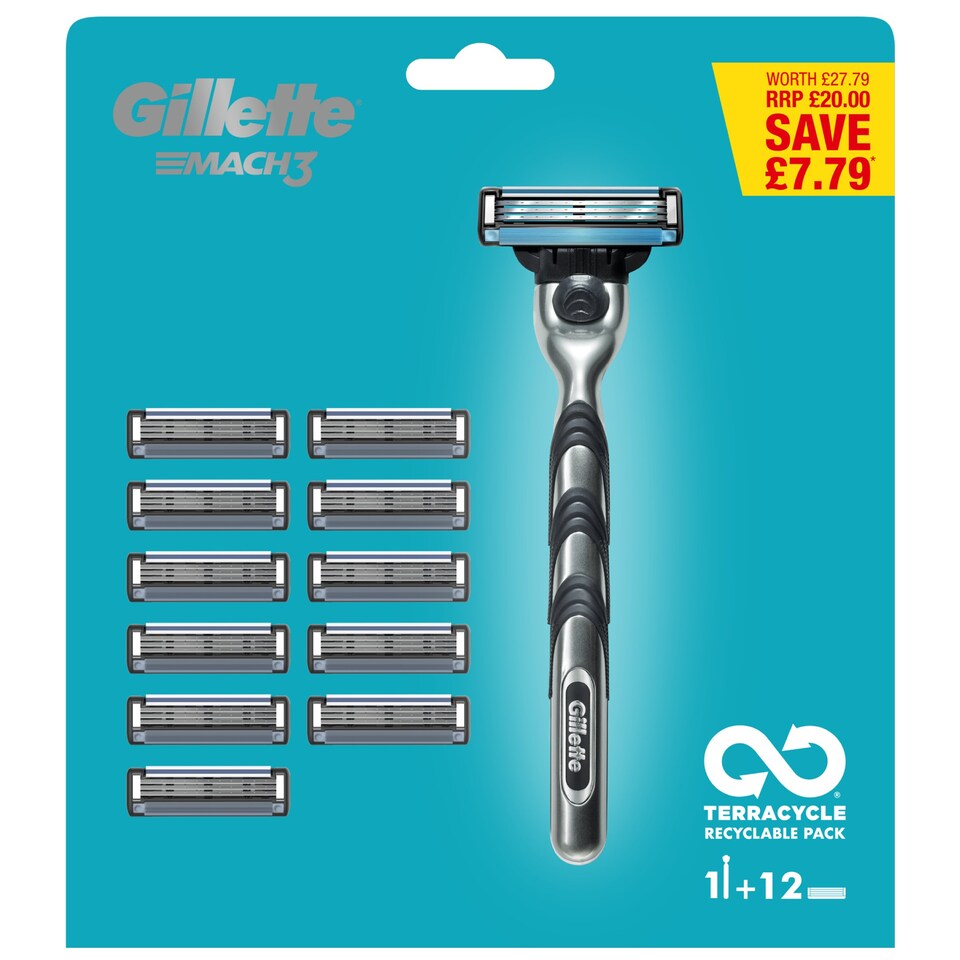 Gillette Mach 3 Razor Plus 11 Blades - Tesco Groceries