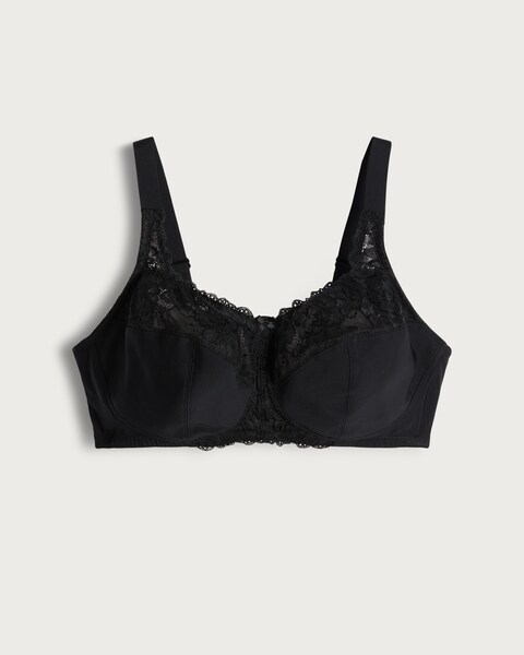 F&F Fuller Bust Non Wire Lace Detail Bra in Black - Tesco Groceries