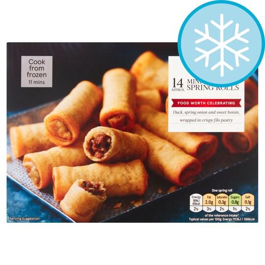 Tesco 14 Mini Duck Spring Rolls 252G - Tesco Groceries