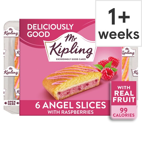 Mr Kipling Deliciously Good Angel Cake Slices X6 - Tesco Groceries