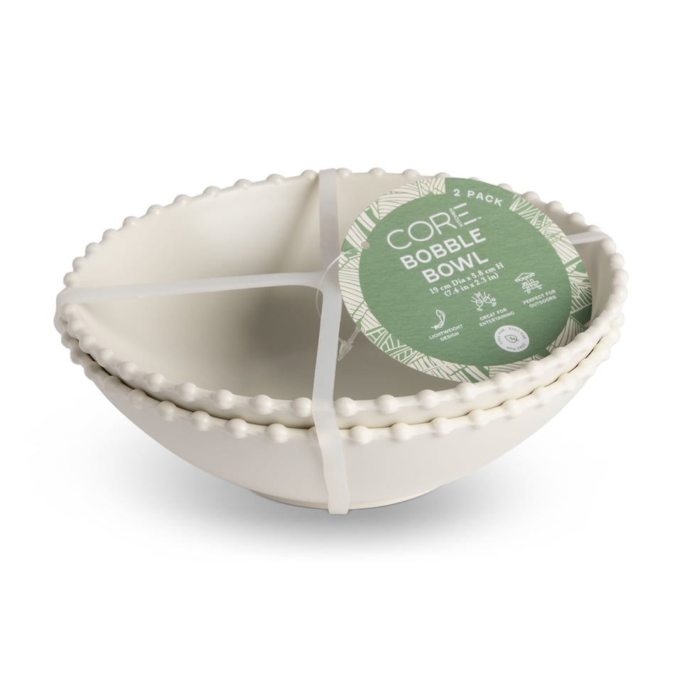 Core Kitchen Cream Plastic Bobble Bowl 2 Pack - Tesco Groceries