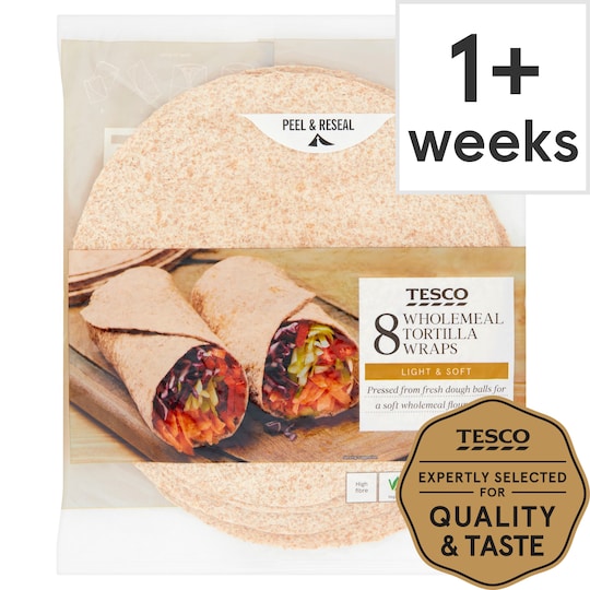 Tesco 8 Wholemeal Tortilla Wraps - Tesco Groceries