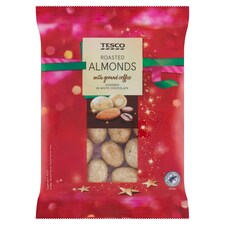 Tesco Roasted Almonds with Ground Coffee Covered in White Chocolate 110 ...