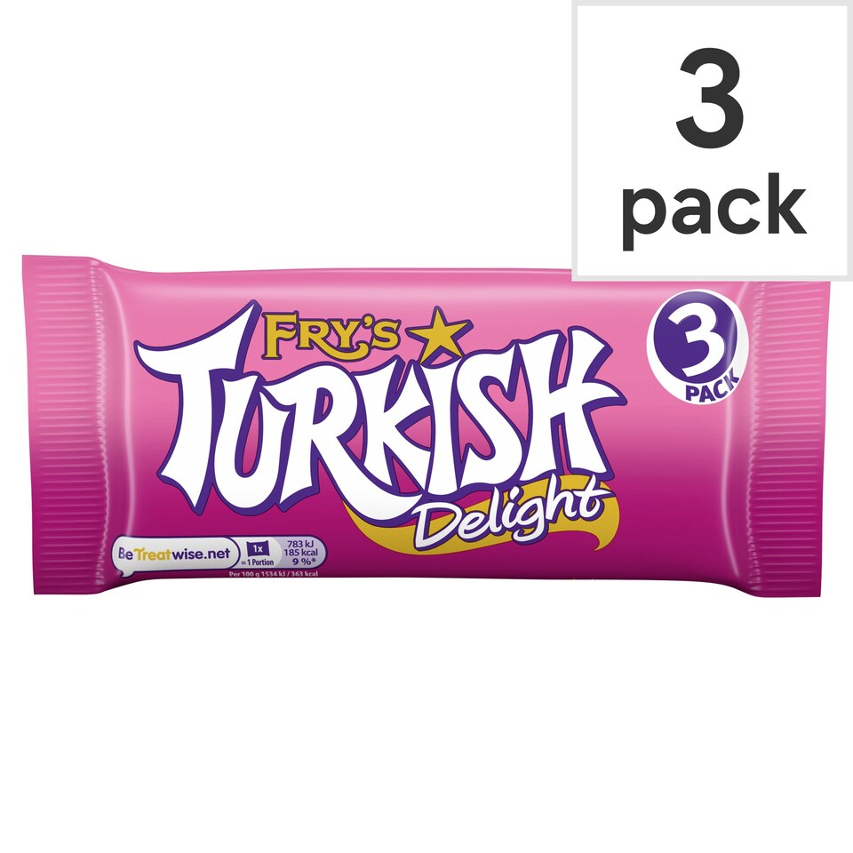 Cadbury Fry's Turkish Delight Chocolate Bars Multipack 3 X 51g - Tesco ...