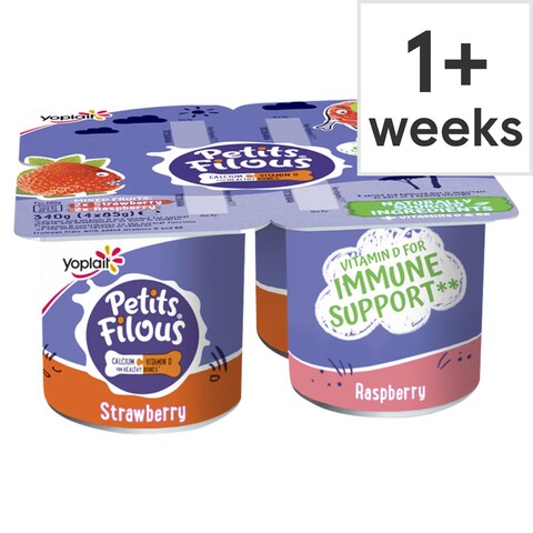 Petits Filous Strawberry Raspberry Fromage Frais 4 X85g - Tesco Groceries