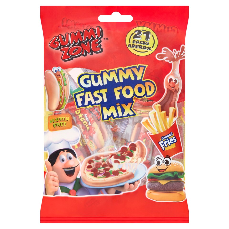 Gummi Zone Fast Food Mix Multibag 202G - Tesco Groceries