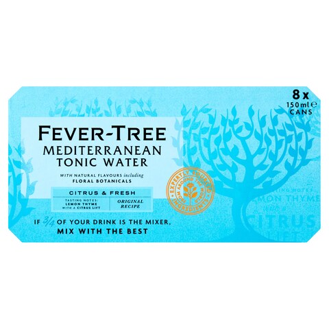 Fever-Tree Mediterranean Tonic Water 8 X 150Ml - Tesco Groceries