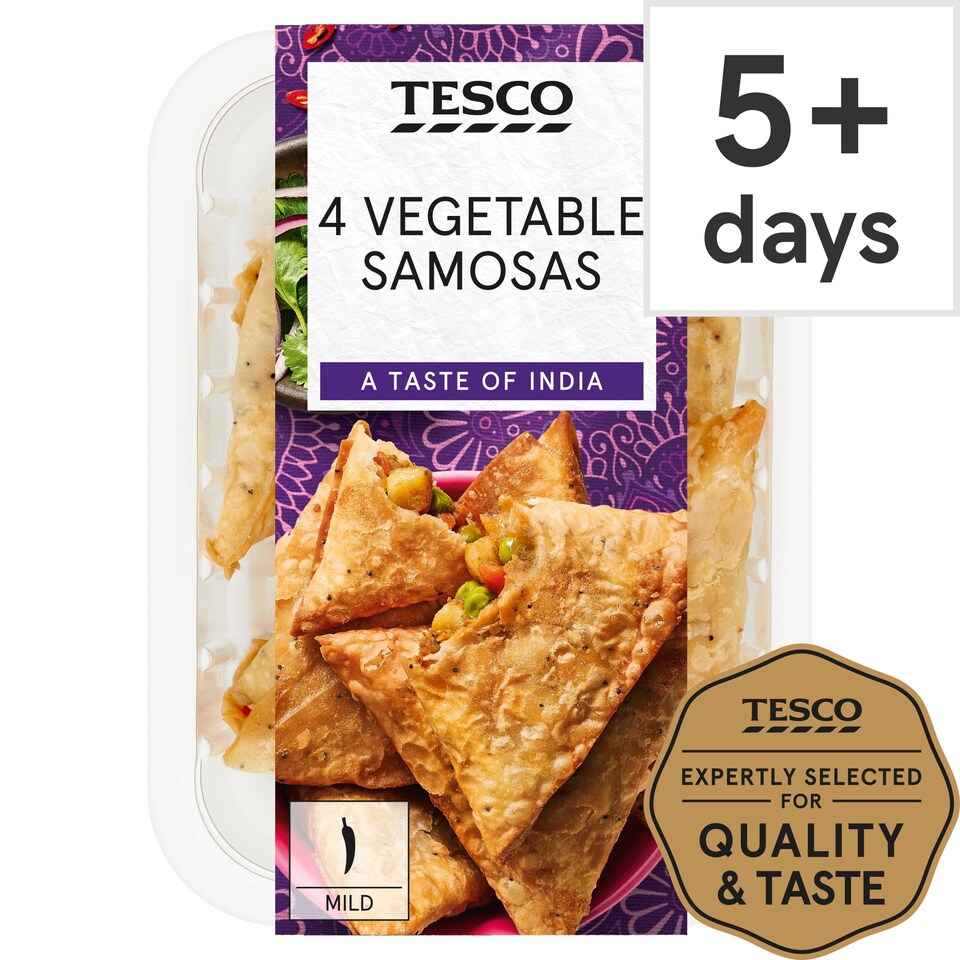 Tesco Vegetable Samosas 4 Pack 216g - Tesco Groceries