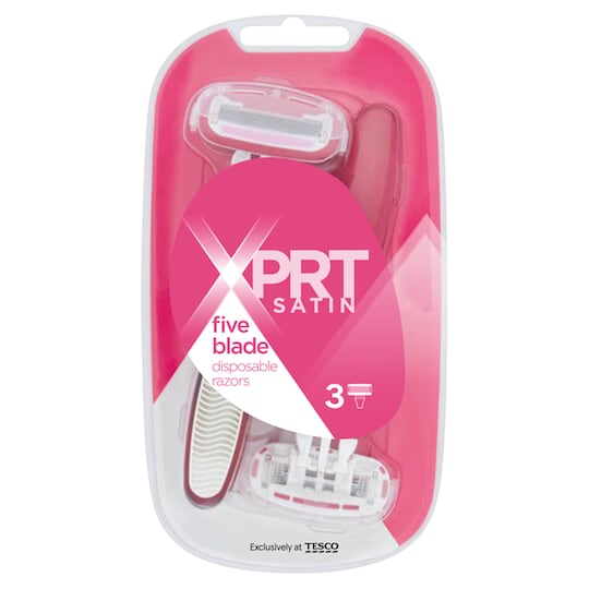 Xprt. Satin 5 Blade Disposable Razors 3 Pack - Tesco Groceries