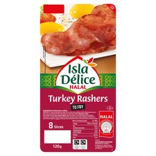 Isla Delice Halal Turkey Rashers 8 Slices 120g - Tesco Groceries