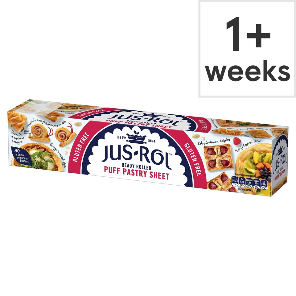 Jus-Rol Gluten Free Puff Pastry Ready Rolled 280G - Tesco Groceries