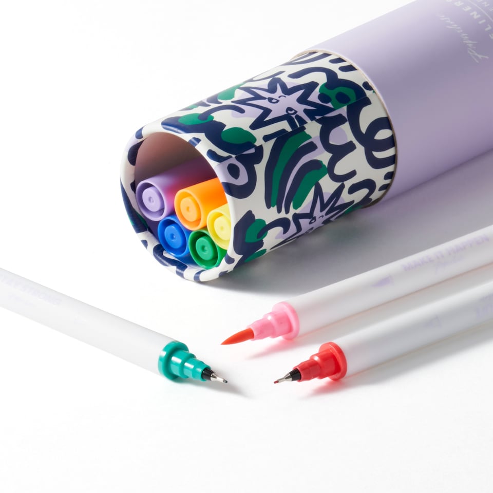 Paperchase Artful Scribbles 8pk Dual End Fineliners - Tesco Groceries