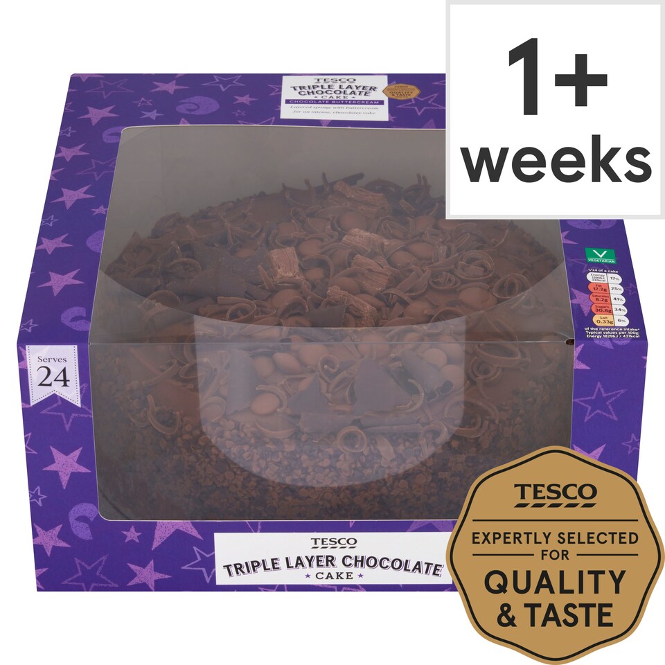Tesco Triple Layer Chocolate Cake - Tesco Groceries