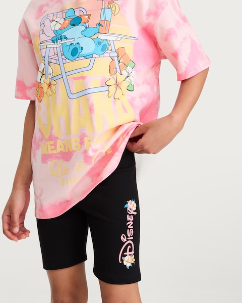Disney Lilo & Stitch T-Shirt and Shorts Set in Pink - Tesco Groceries