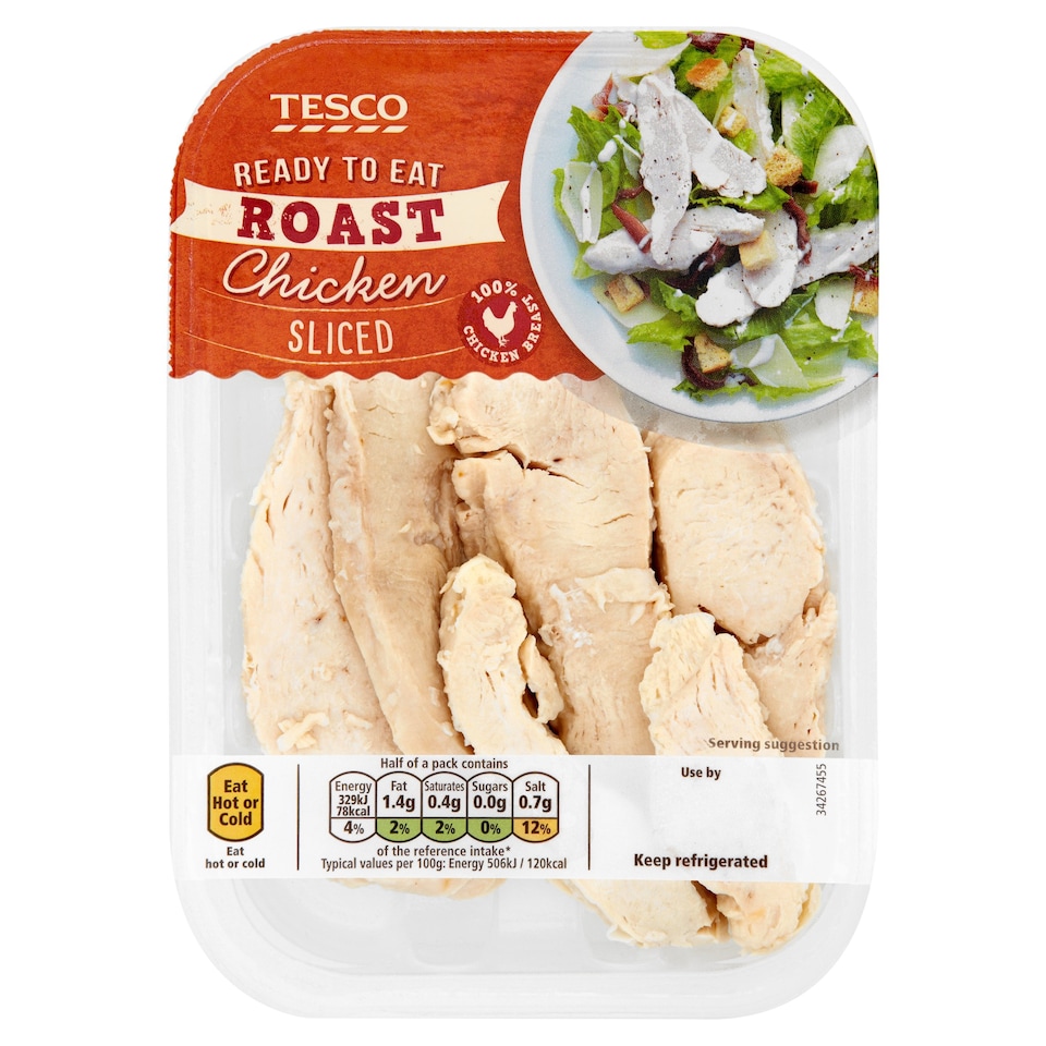 Tesco Ready To Eat Sliced Roast Chicken Breast 130G - Tesco Groceries