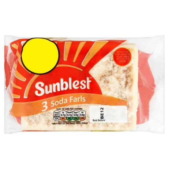 Sunblest Soda Farls 3'S Price Marked - Tesco Groceries