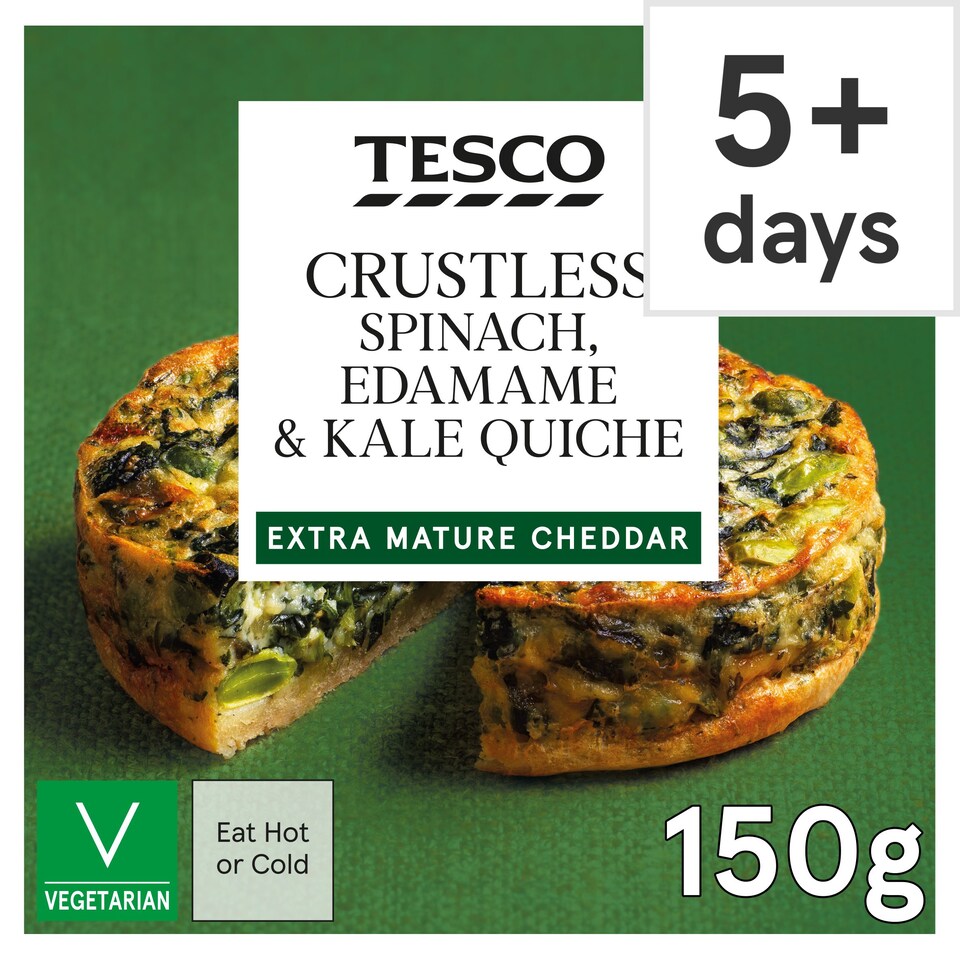 Tesco Crustless Spinach Edamame Kale Quiche 150G - Tesco Groceries