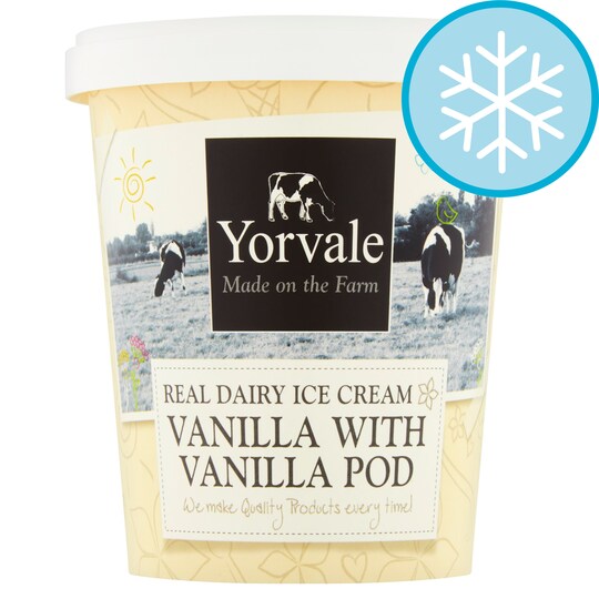 YORVALE VANILLA& VANILLA POD ICE-CREAM500ML - Tesco Groceries