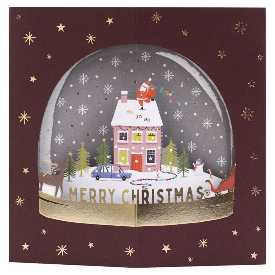 Tesco Luxury 3D House Scene Snow Globe Cards 5 Pack - Tesco Groceries