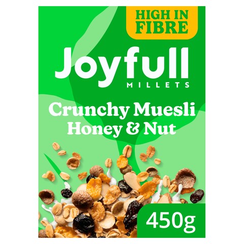Joyfull Millets Crunchy Muesli Honey & Nut 450g - Tesco Groceries