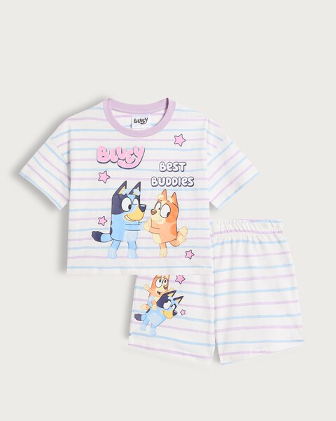Bluey Pure Cotton Best Buddies Pyjama Set in Cream Multi - Tesco Groceries