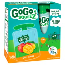 Gogo Squeez Fruit Snack Apple Mango 4X90g - Tesco Groceries
