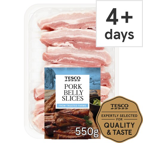 Tesco British Pork Belly Sliced 550G - Tesco Groceries