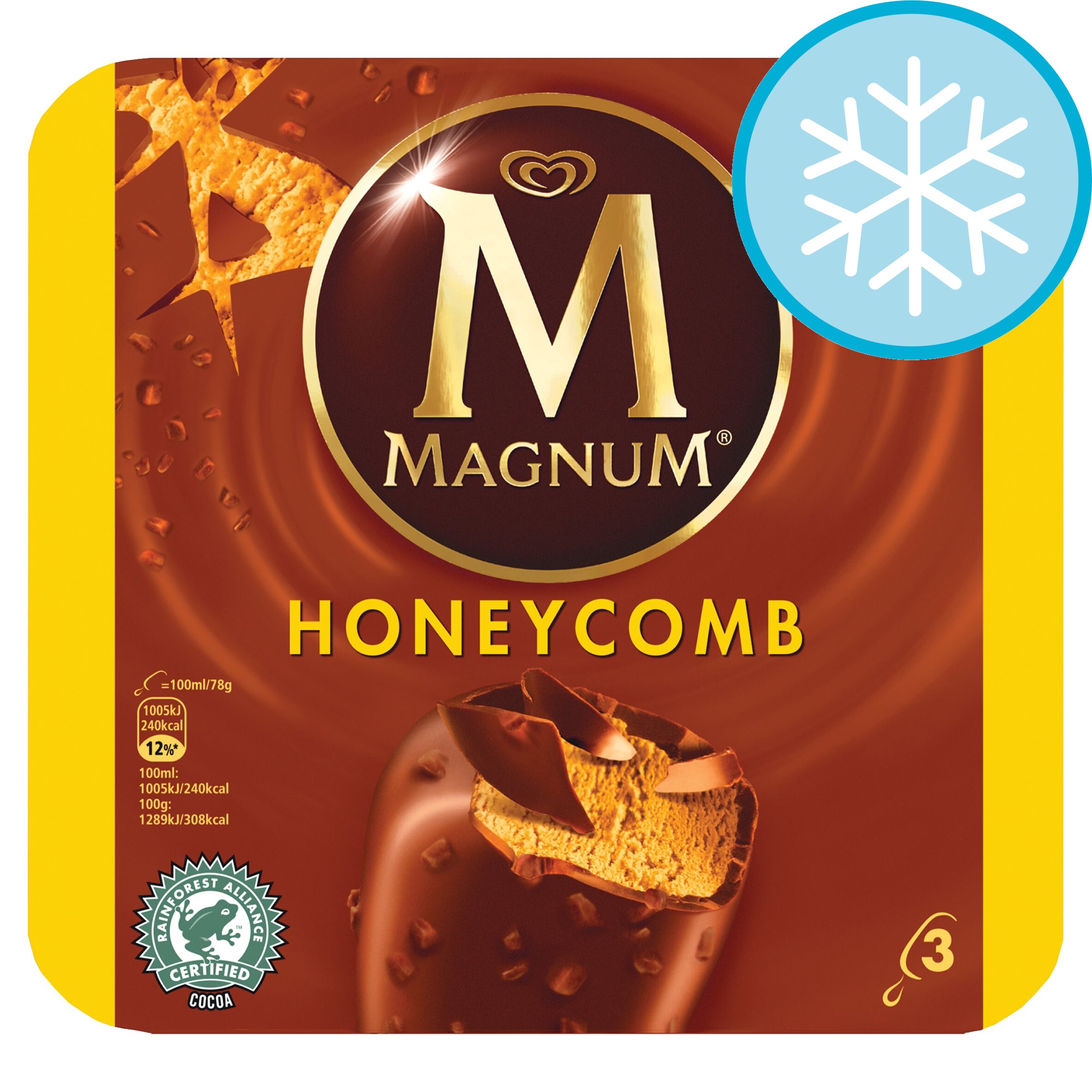 Magnum Honeycomb Ice Cream 3X100ml - Tesco Groceries