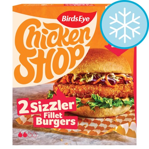 Birds Eye 2 Chicken Shop Sizzler Fillets Burger 227G - Tesco Groceries