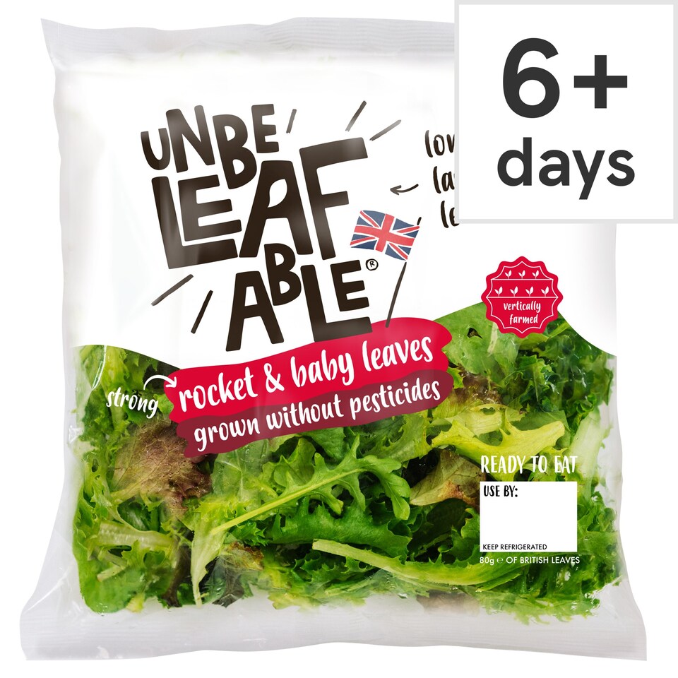 Unbeleafable Rocket & Baby Leaves 90g - Tesco Groceries