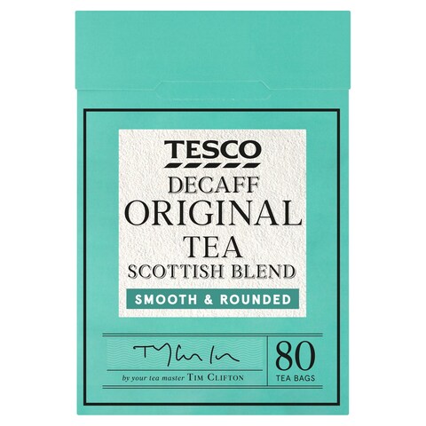 Tesco Decaff Original Tea Scottish Blend 80 Tea Bags 250G - Tesco Groceries