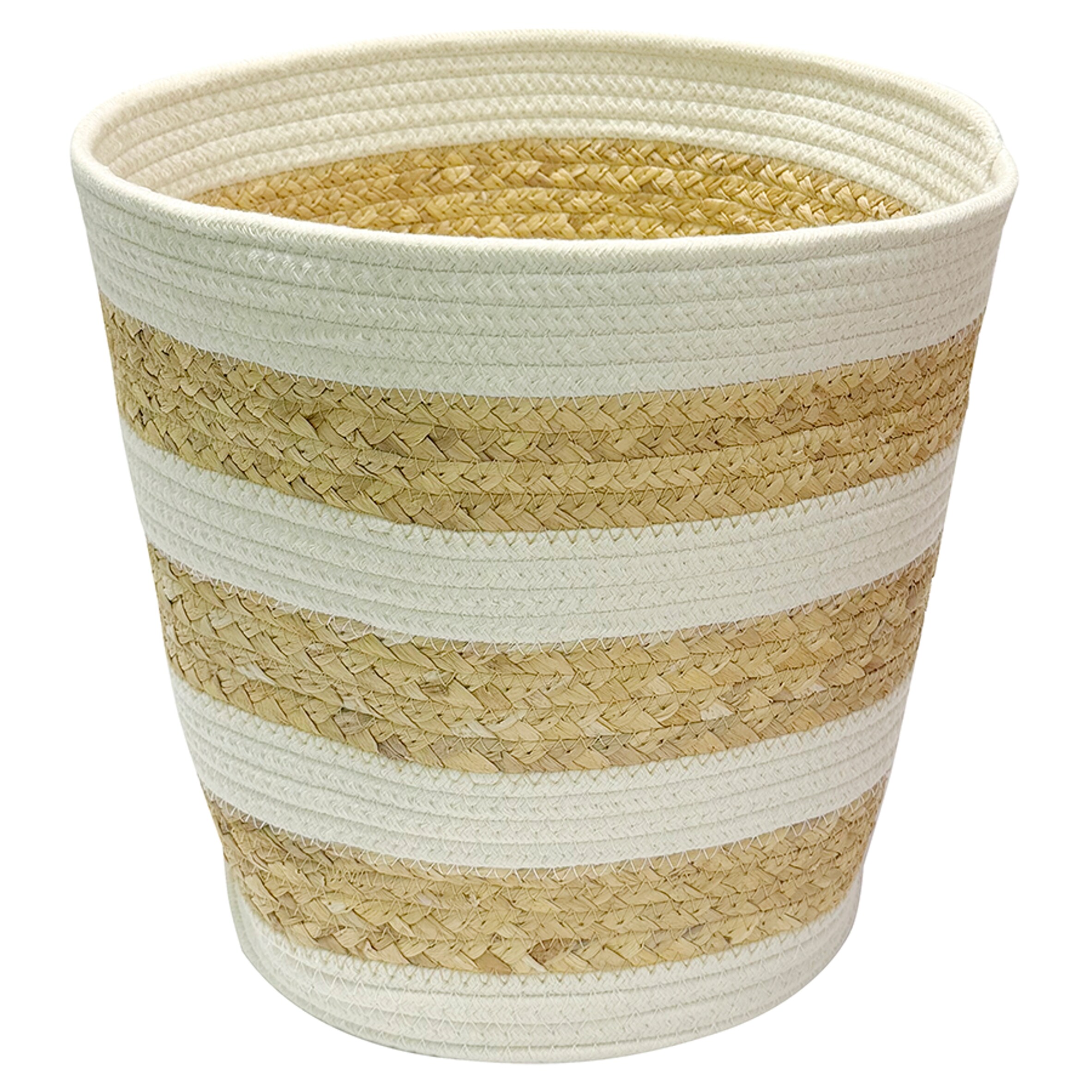 F&F Home White Stripe Storage Basket - Tesco Groceries