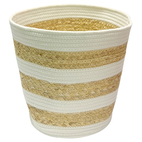 F&F Home White Stripe Storage Basket - Tesco Groceries