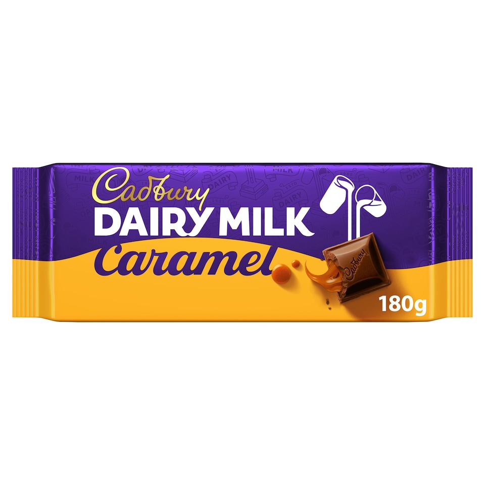 Cadbury Dairy Milk Caramel Chocolate Bar 180g - Tesco Groceries