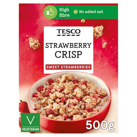 Tesco Strawberry Crisp Cereal 500G - Tesco Groceries