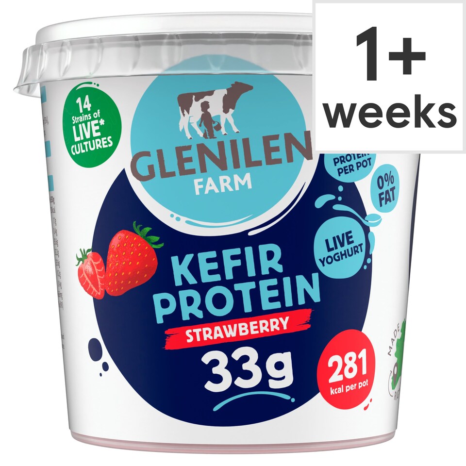 Glenilen Farm Kefir Protein Yoghurt Strawberry 350g - Tesco Groceries