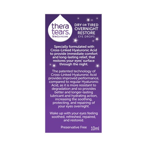 Thera Tears 5 in 1 Eyecare Dry or Tired Overnight Restore Eye Drops ...