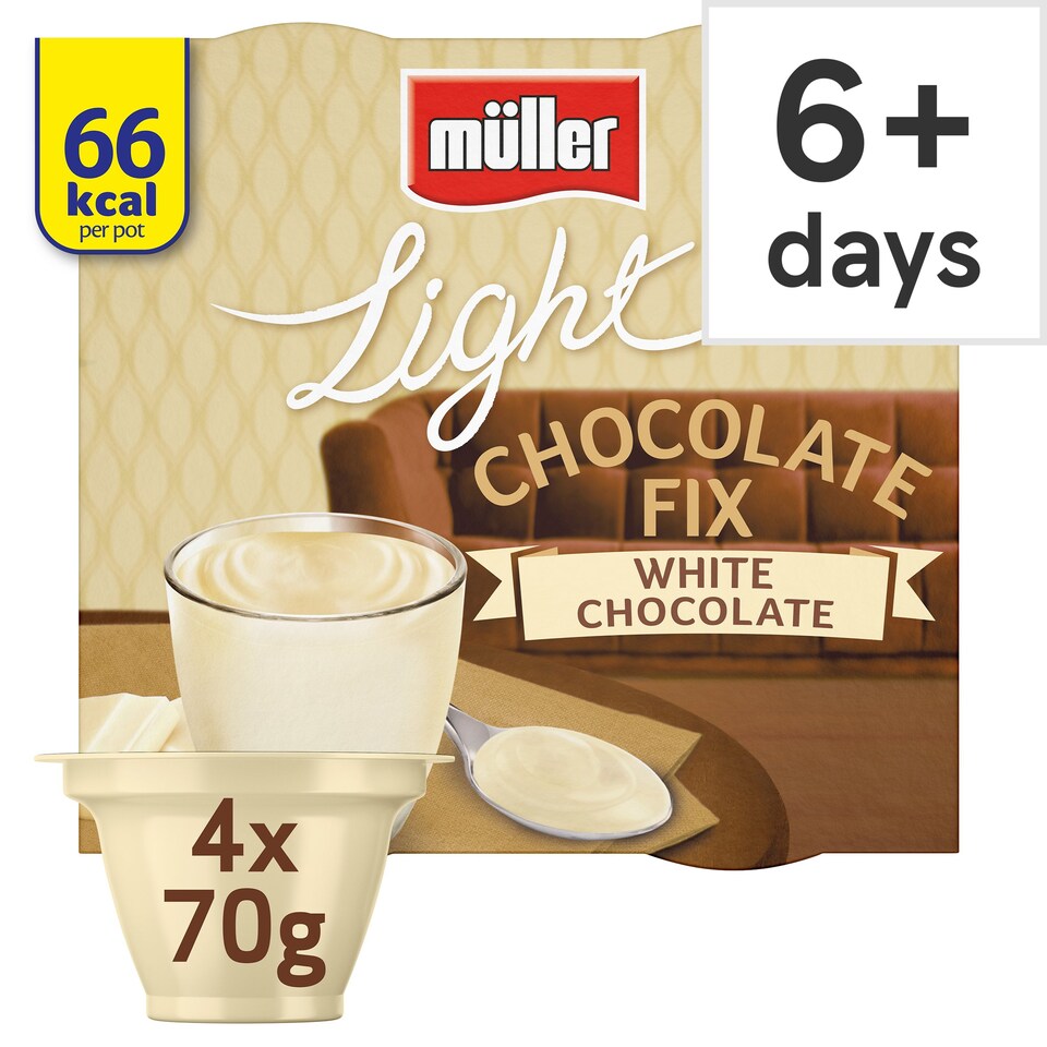 Muller Light Chocolate Fix White Chocolate Dessert 4X70g - Tesco Groceries