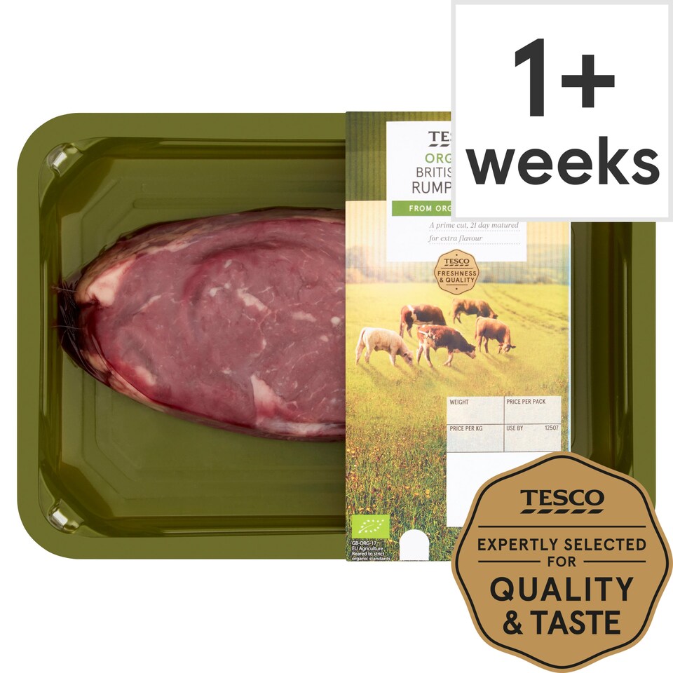 Tesco Organic Beef Small Rump Steak - Tesco Groceries