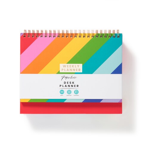 Paperchase Rainbow Weekly Desk Planner with notelets’ - Tesco Groceries