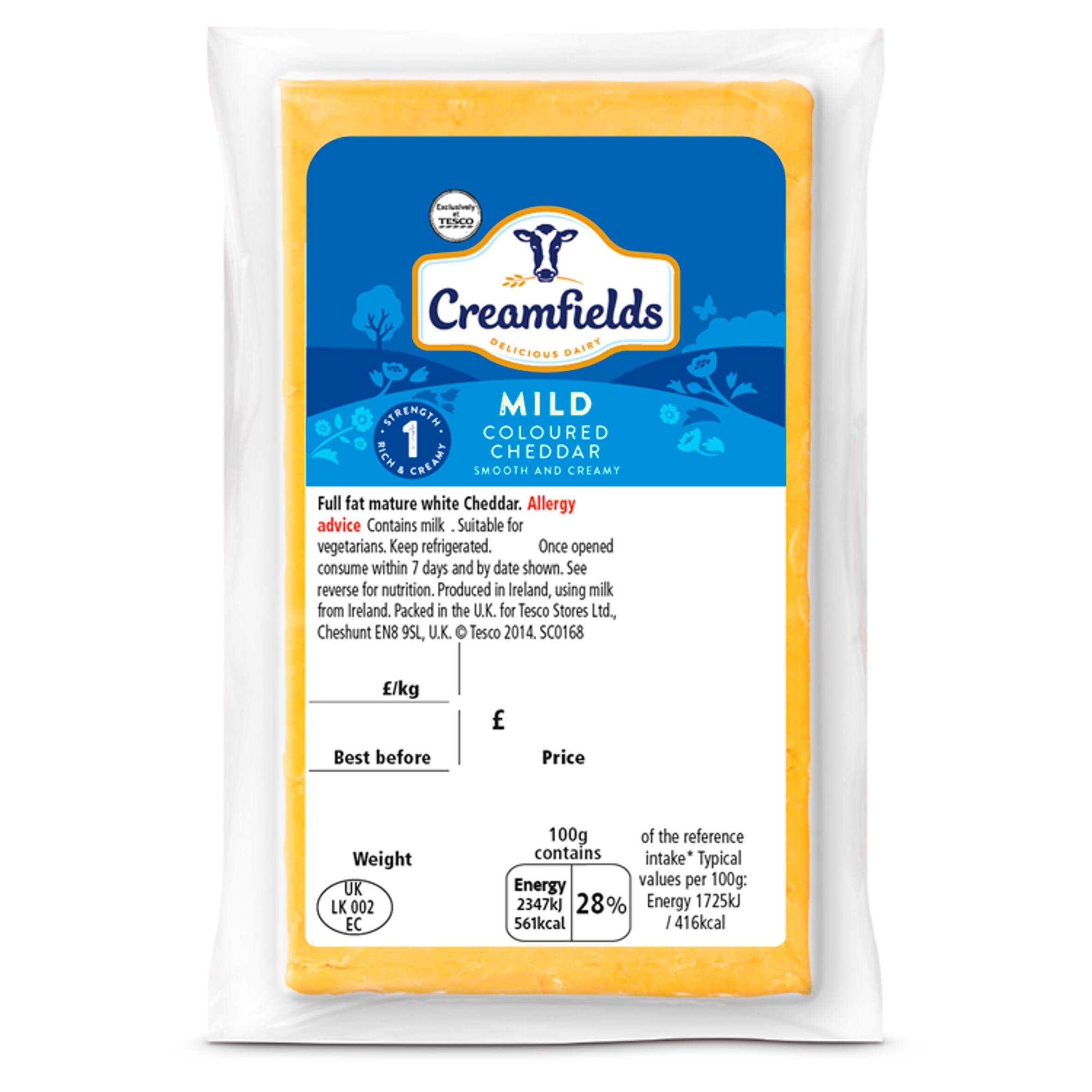 Creamfields Mild Coloured Cheddar Small - Tesco Groceries