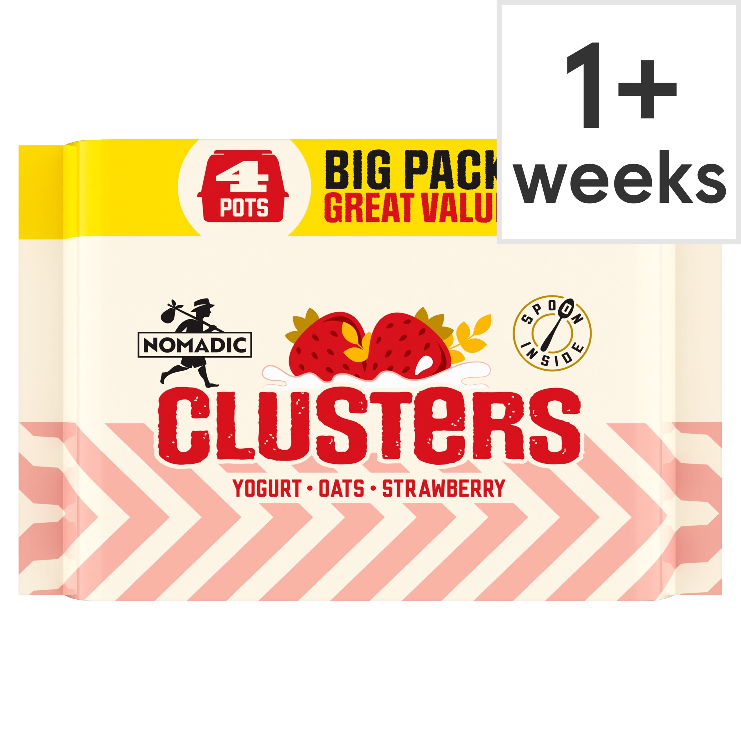 Nomadic Yogurt and Oat Clusters, Strawberry 4 x 169g - Tesco Groceries