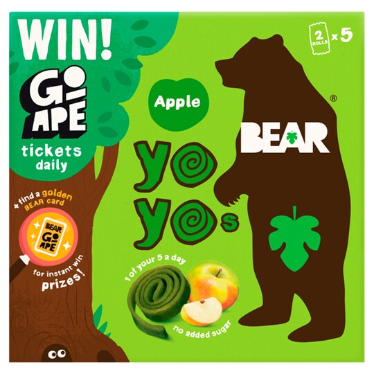 Bear Pure Fruit Yoyo Apple 5 X 20G - Tesco Groceries
