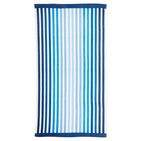 Tesco Blue Oversized Stripe Beach Towel - Tesco Groceries